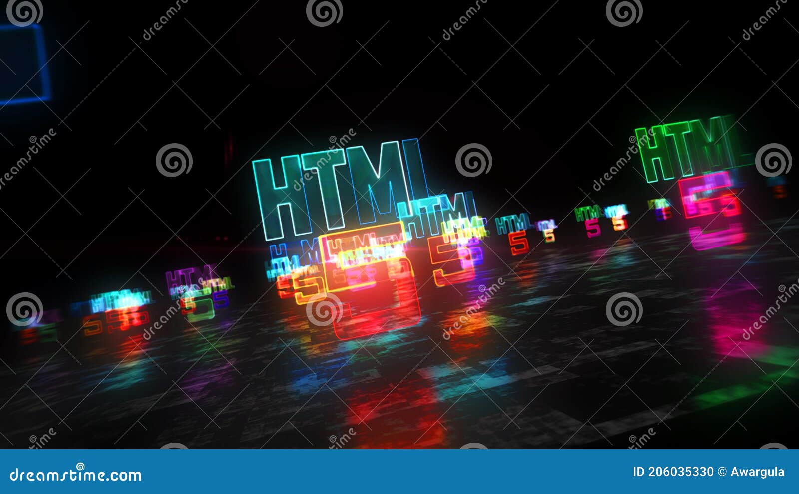 HTML5 Symbol Abstract Concept 3d Illustration Stock Illustration ...