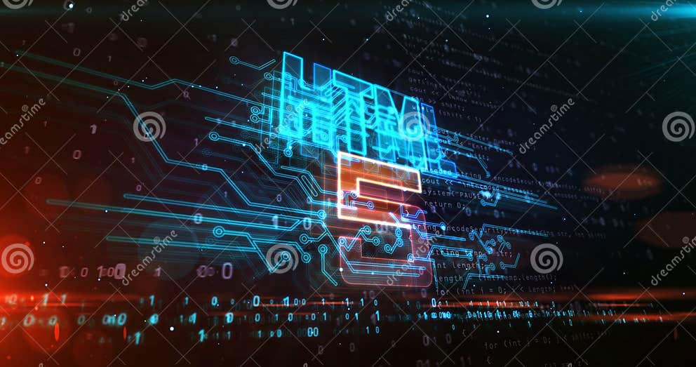HTML5 Symbol Abstract Concept 3d Illustration Stock Illustration - Illustration of program ...