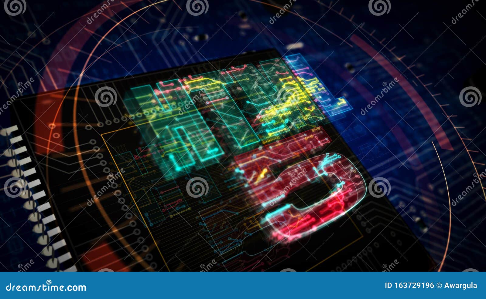 HTML5 Sign Futuristic Illustration | CartoonDealer.com #163729270