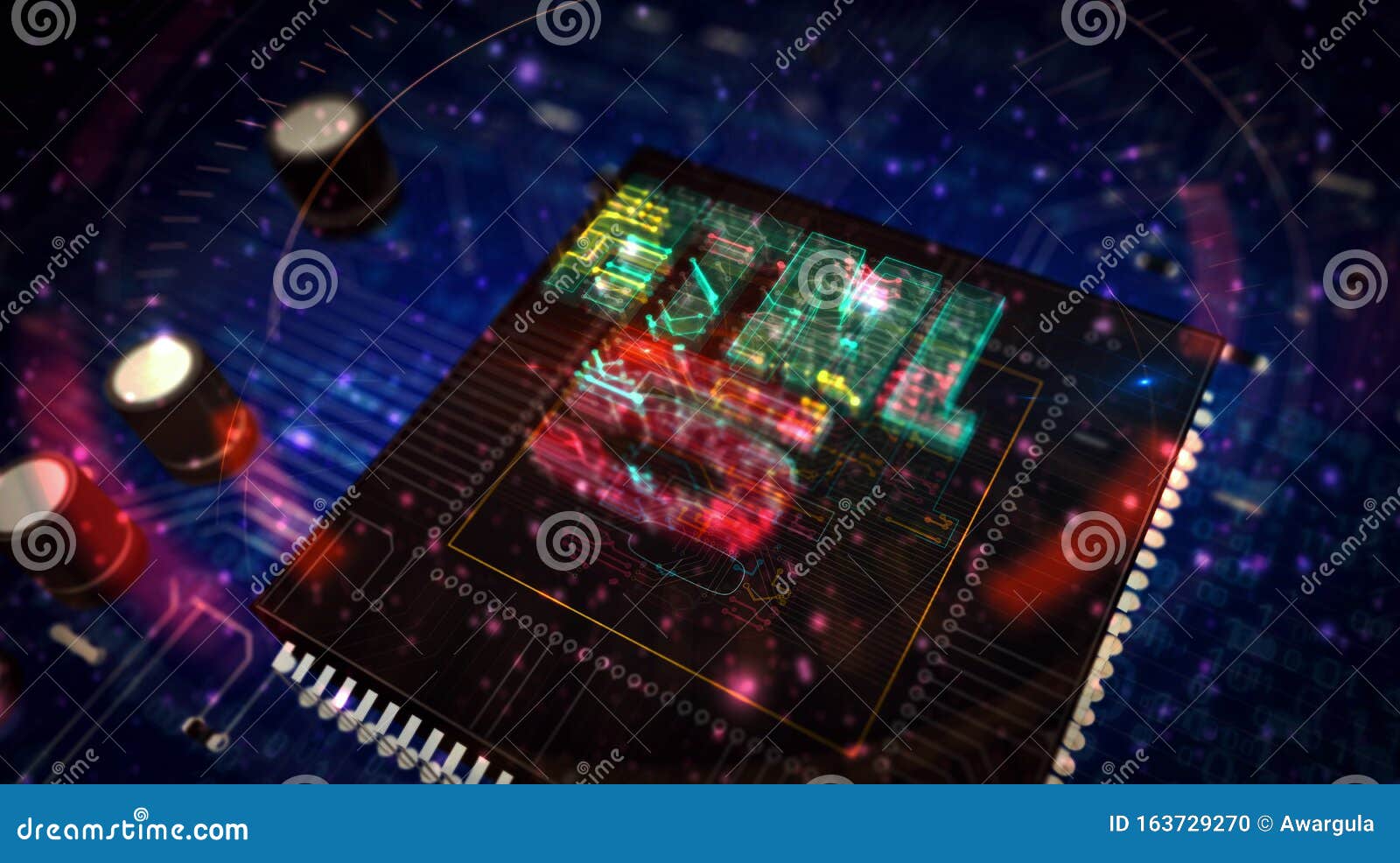 HTML5 Sign Futuristic Illustration | CartoonDealer.com #163729270