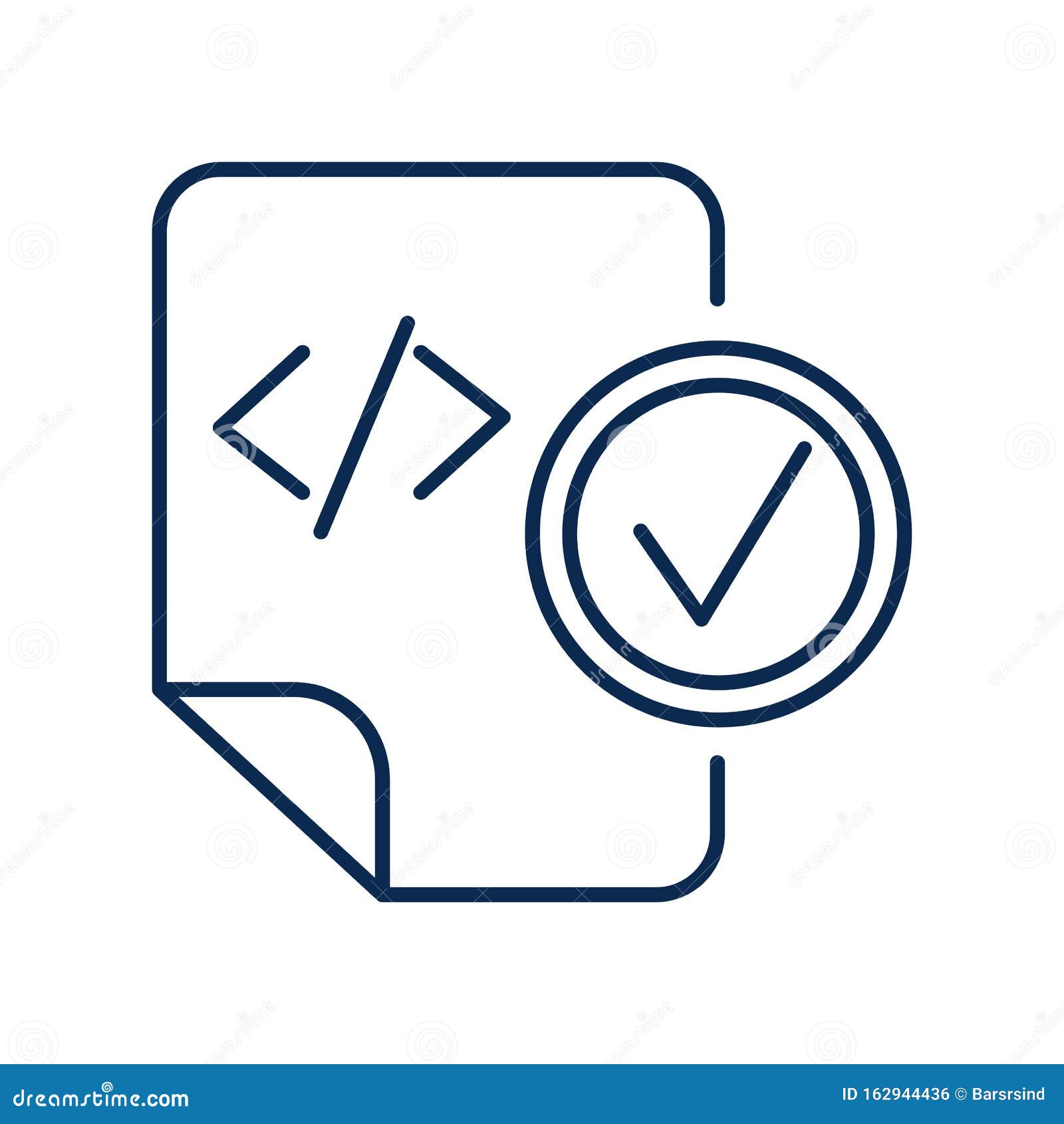 HTML Tag Blue Monochrome Thin Line Pictogram Stock Illustration ...