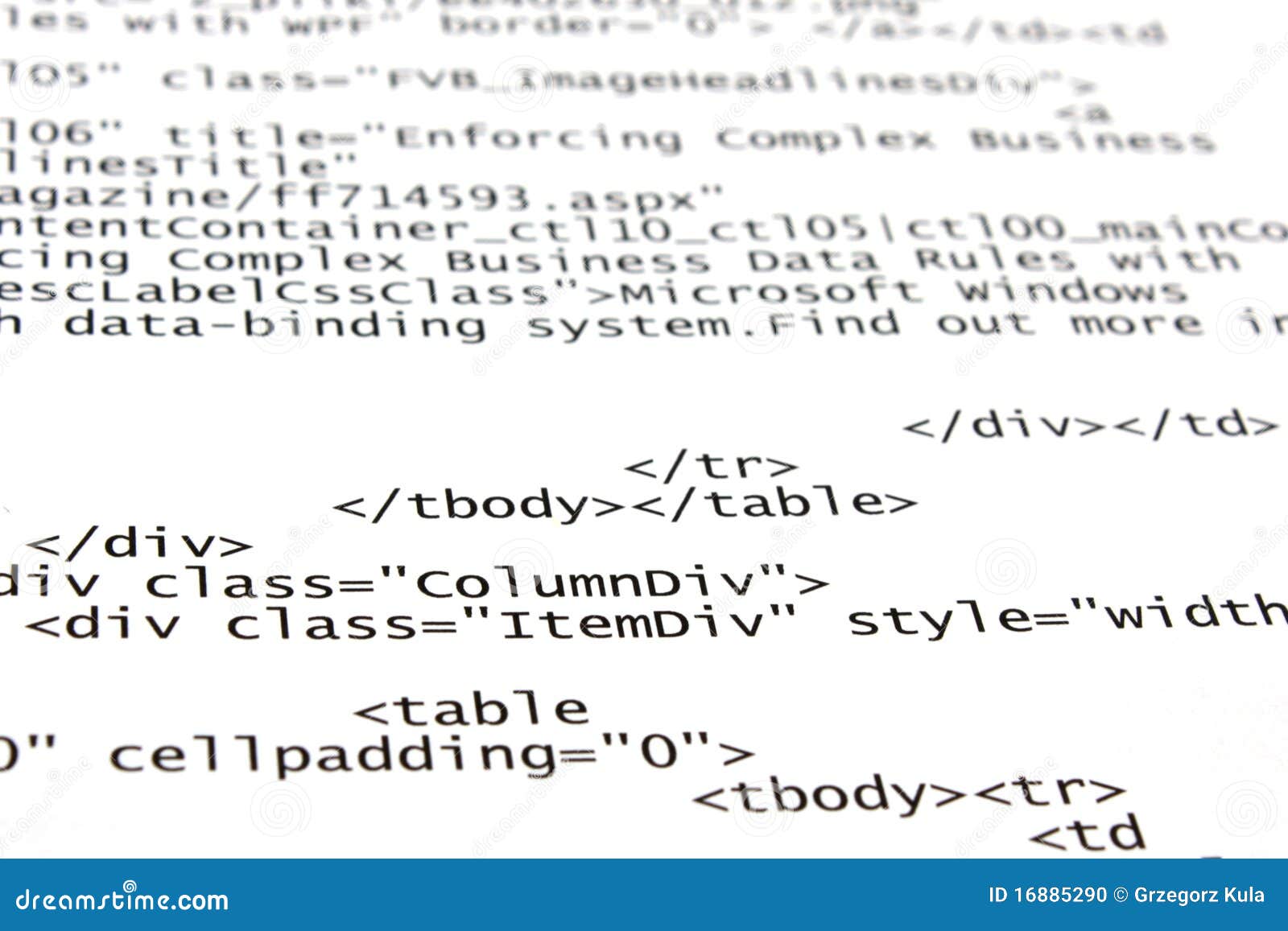 HTML tags stock photo. Image of development, text, software - 16885290