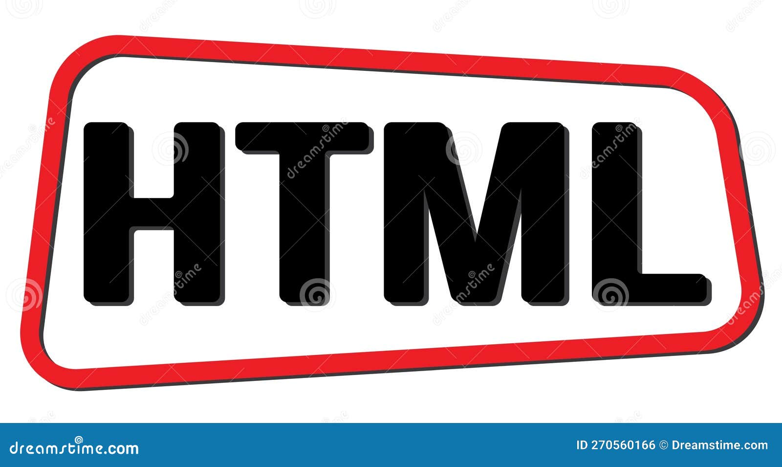 HTML Text on Red-black Trapeze Stamp Sign Stock Illustration ...