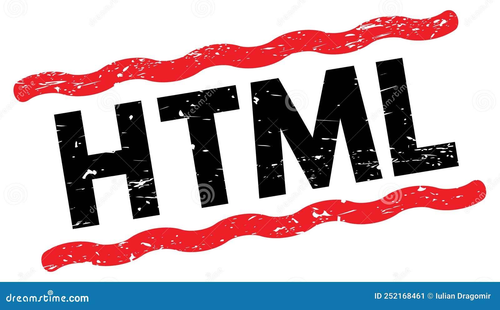 HTML Text on Red-black Lines Stamp Sign Stock Illustration ...