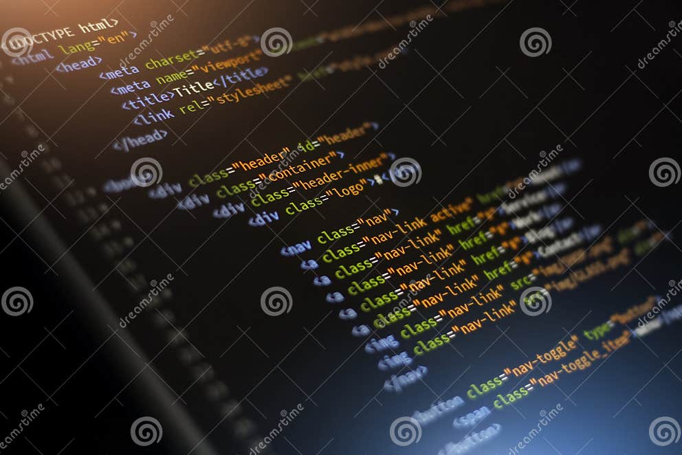 Html Web Coding Background Website Stock Photo - Image of coding, cyber ...