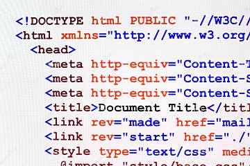 HTML Web Page Code Front View Stock Photo - Image of document, page ...
