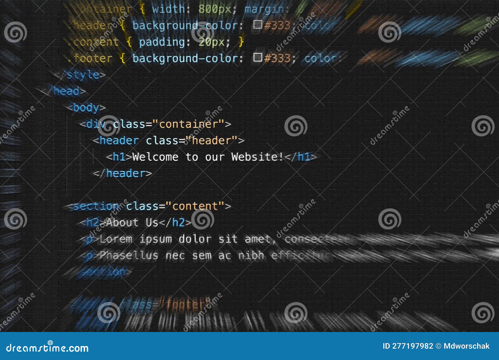Colorful Programming Php And Html Code On A Monitor Php Language Code Closeup Backend