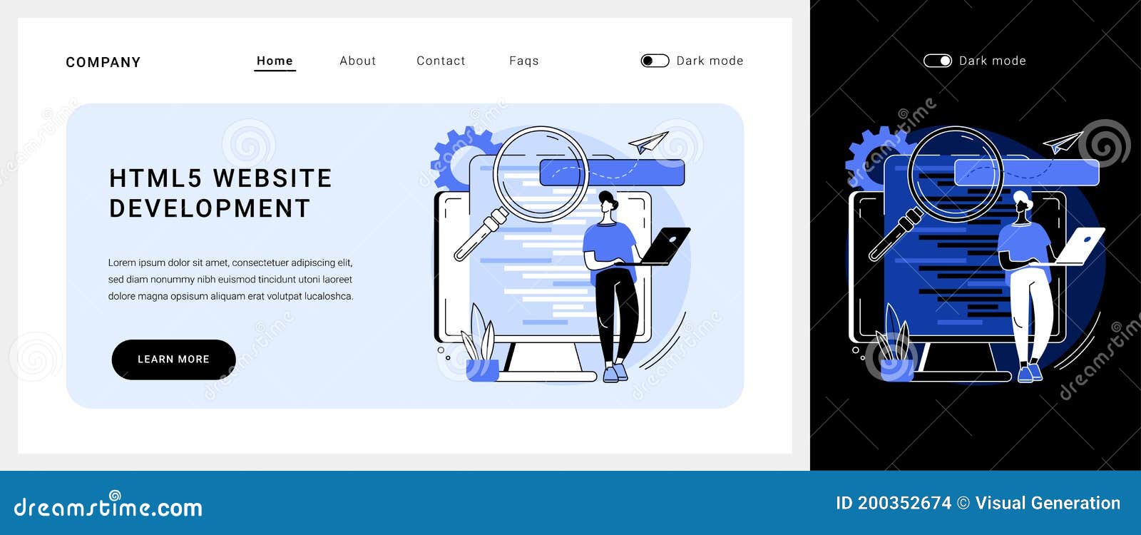 HTML5 Website Development Vector Concept Landing Page. Stock Vector ...