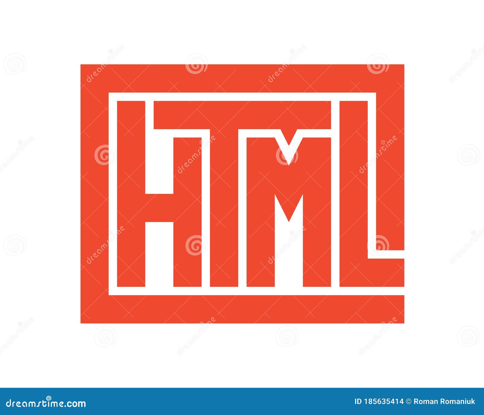 HTML Word, Logo Style. Vector Illustartion Isolated on White Background ...