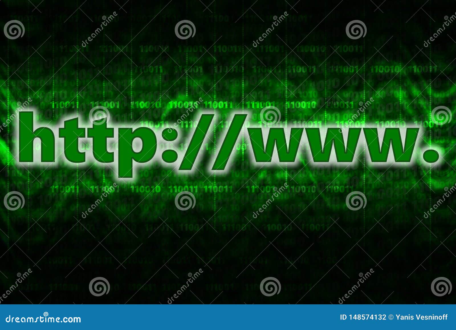 HTTP Computer Background with Binary Code Stock Illustration ...