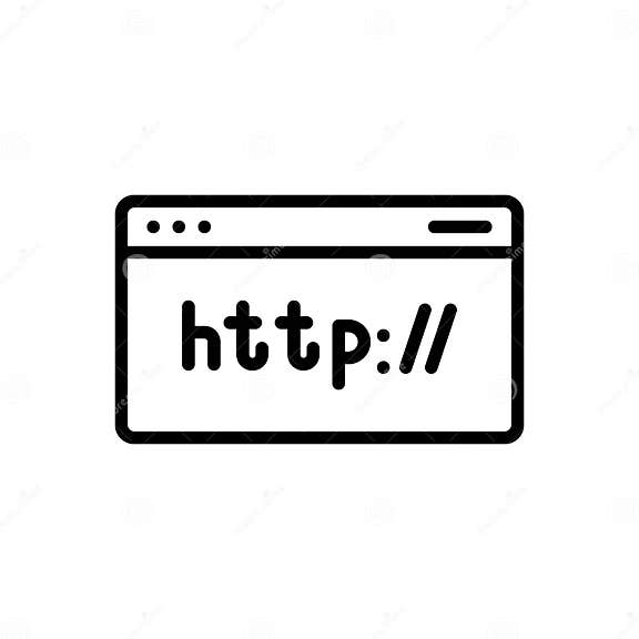 Black Line Icon for Http, Click and Urls Stock Vector - Illustration of ...