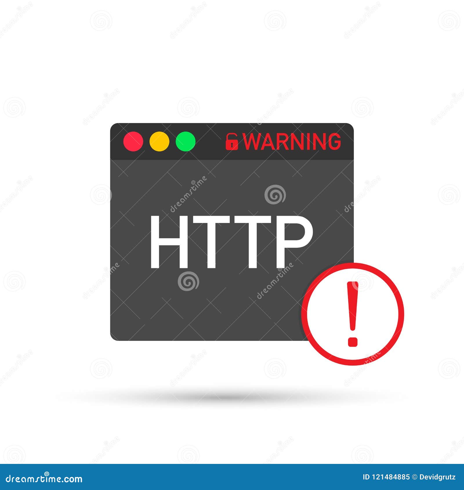 HTTP Secure and Not Secure Vector Illustrations Stock Vector ...