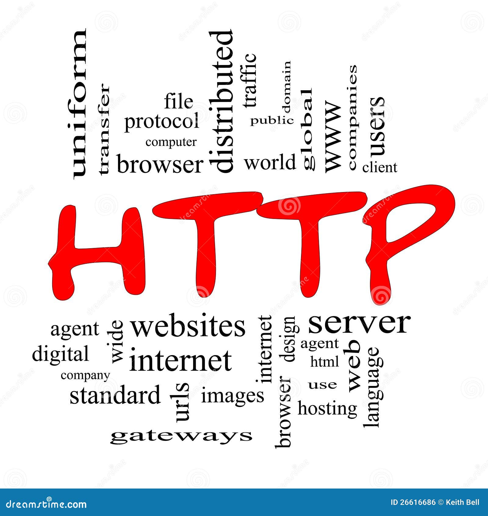 HTTP Word Cloud Concept in Red & Black Stock Illustration ...