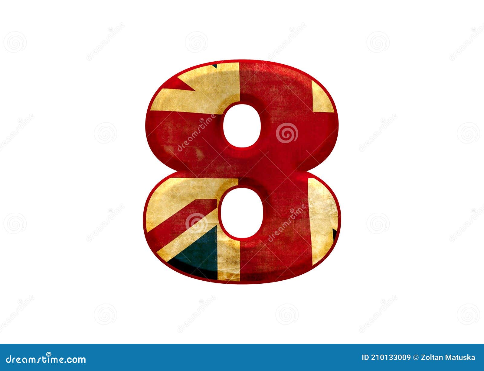 3 D Illustration Union Jack Flag Number 8, Alphabet, Great Britain ...