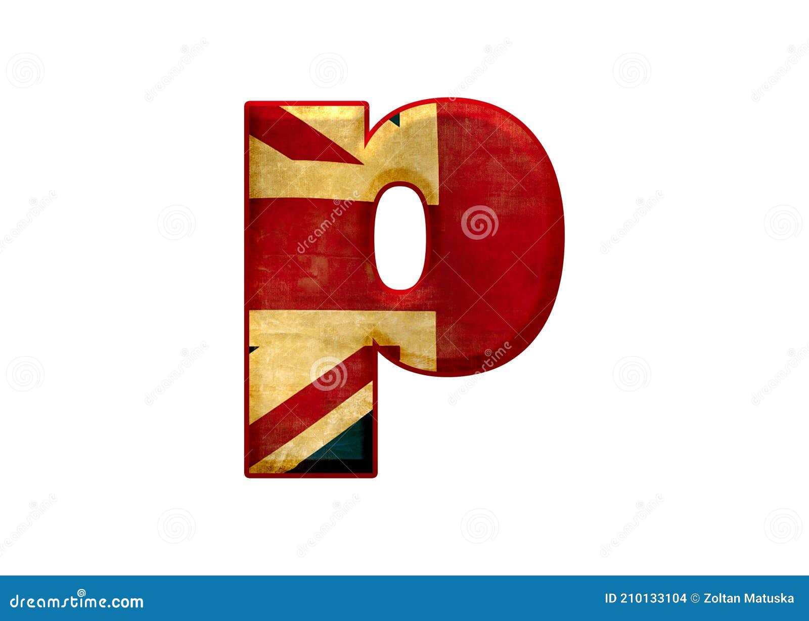 3 D Illustration Union Jack Flag Letter P, Alphabet, Great Britain ...