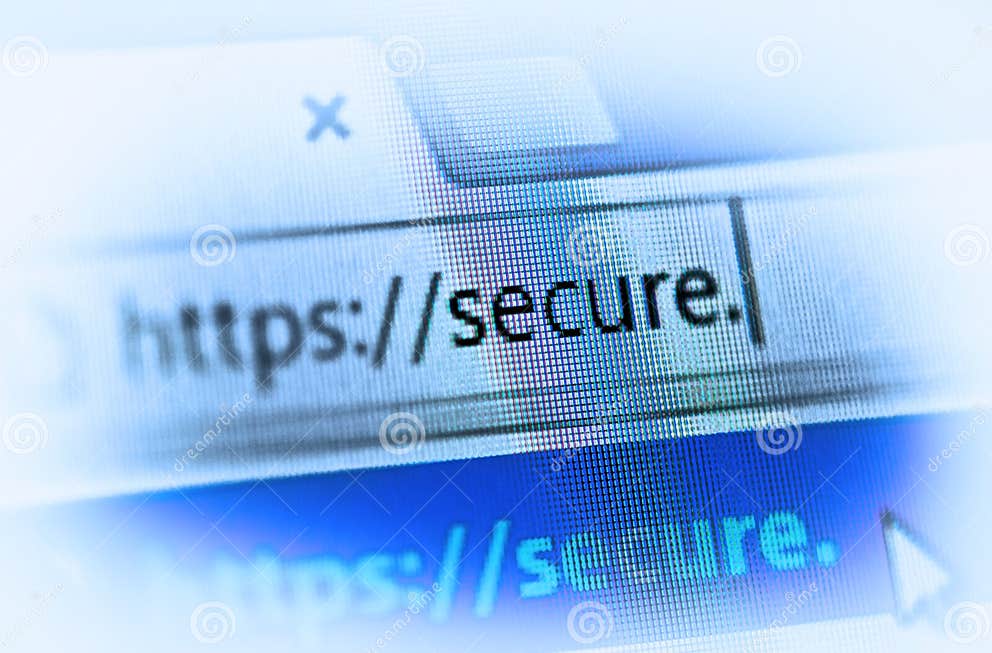 Https on computer screen stock image. Image of lock, black - 59271511