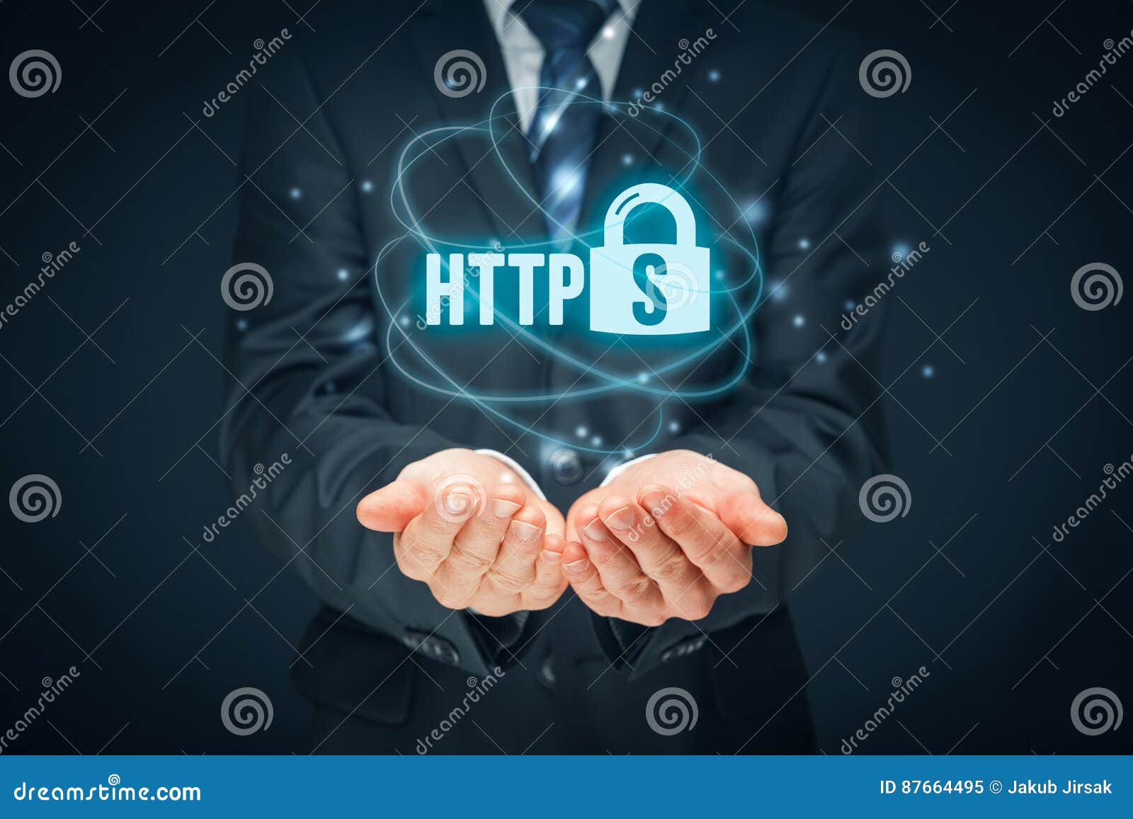 HTTPS. Hypertext Transport Protocol Secure. Technology Concept On Server Room Background ...