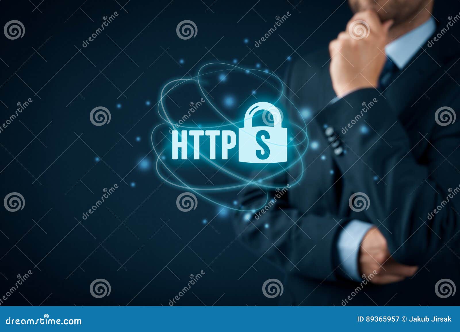 HTTPS. Hypertext Transport Protocol Secure. Technology Concept On Server Room Background ...