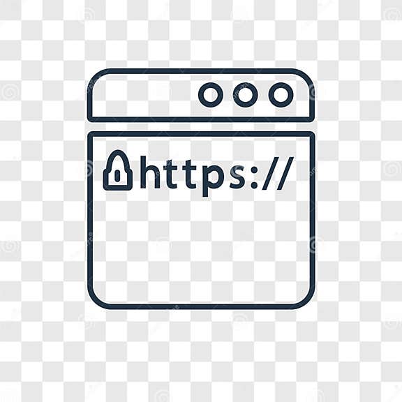 Https Concept Vector Linear Icon Isolated on Transparent Background ...