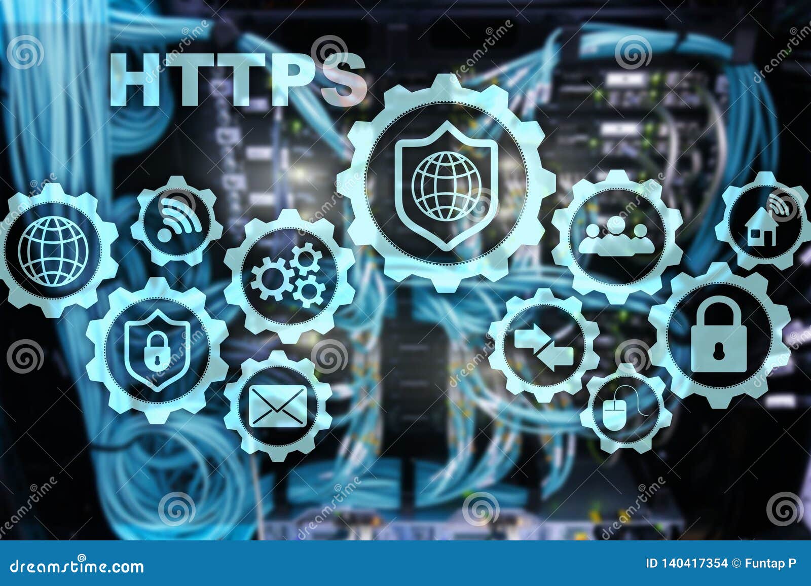 HTTPS. Hypertext Transport Protocol Secure. Technology Concept on ...