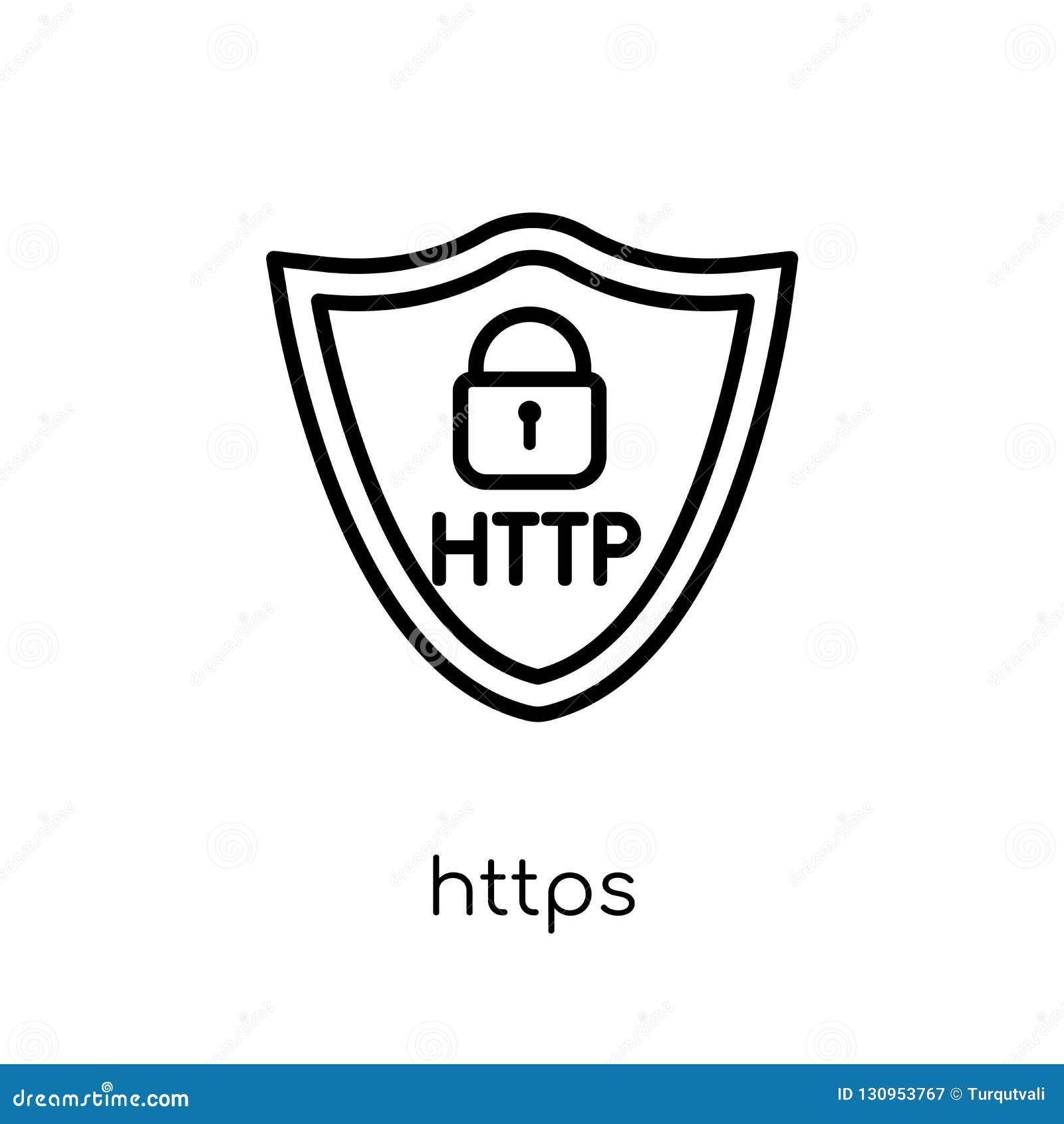 Https Icon. Trendy Modern Flat Linear Vector Https Icon on White Stock ...
