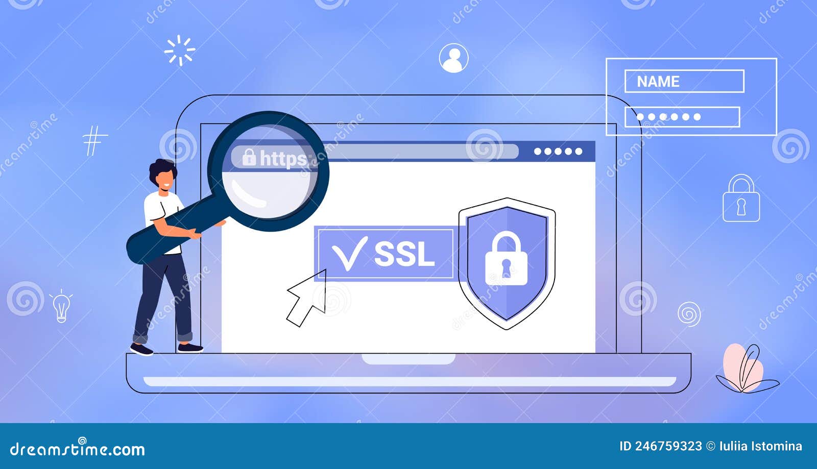 HTTPS Protected Connection Secure Protocol Security Communication Stock ...