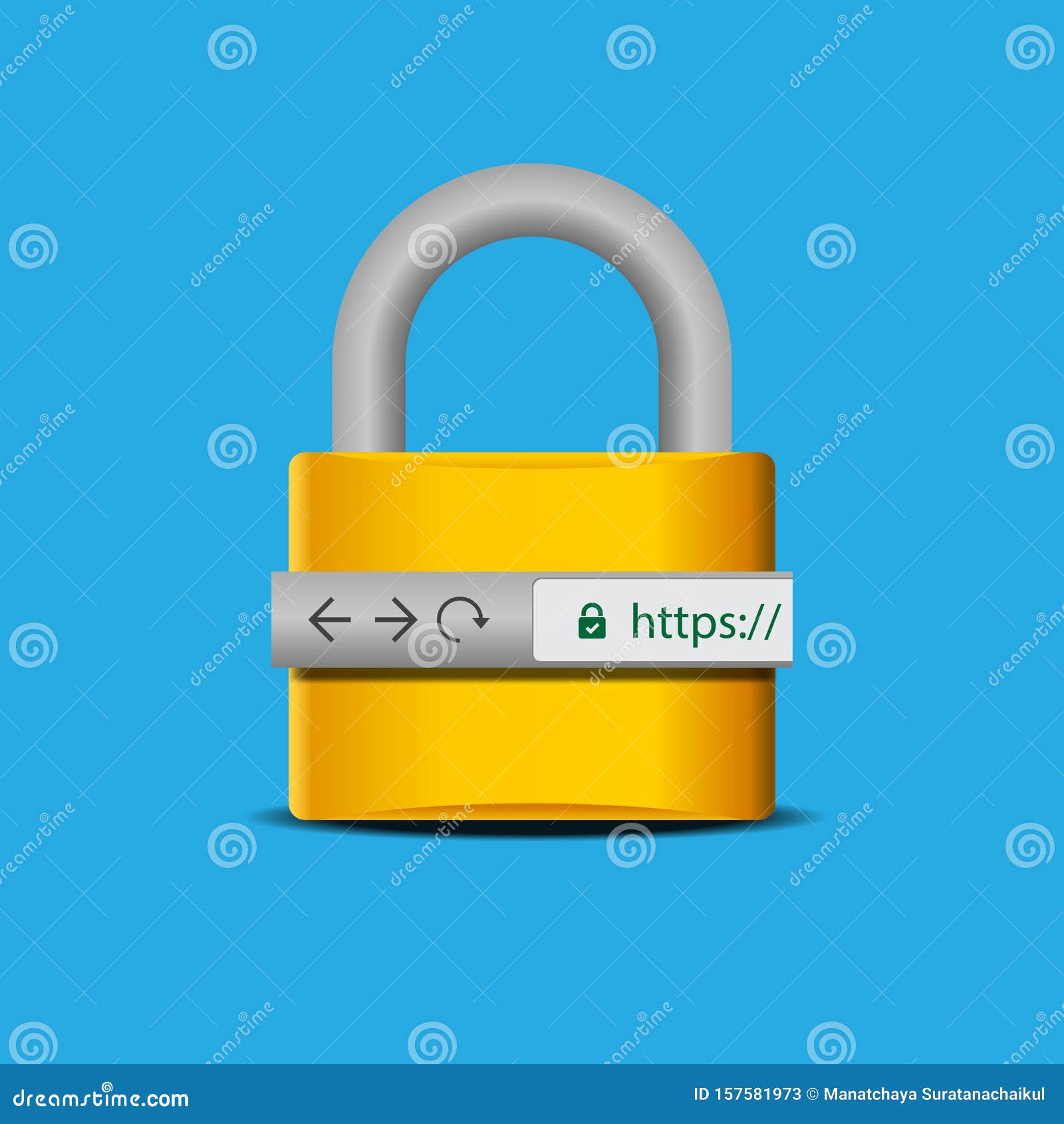 HTTPS Protocol Concept. stock vector. Illustration of connection ...