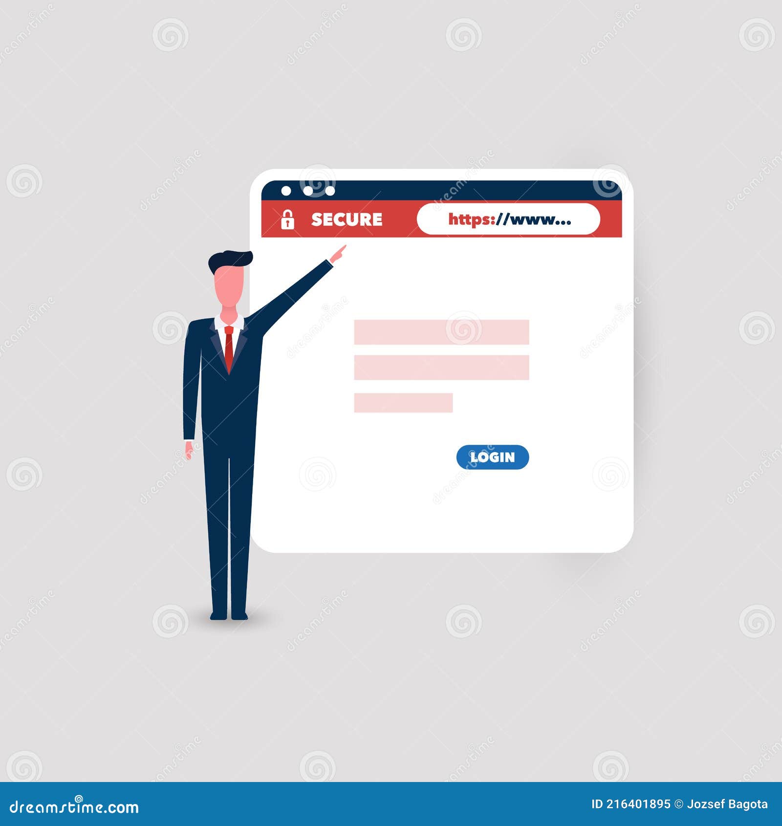 HTTPS Protocol - Make Sure it is Safe Stock Vector - Illustration of ...