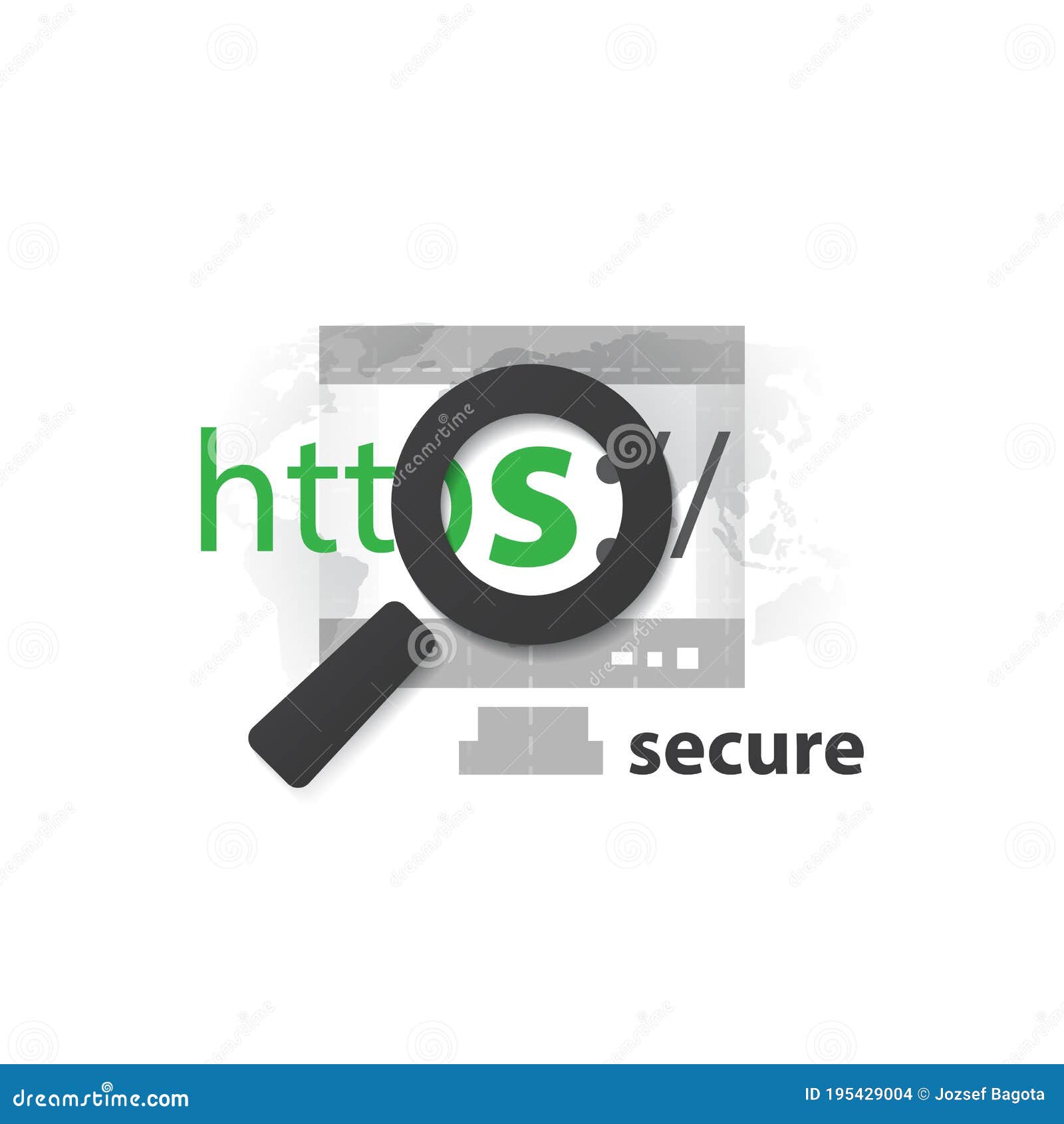 HTTPS Protocol - Safe and Secure Browsing Stock Vector - Illustration ...