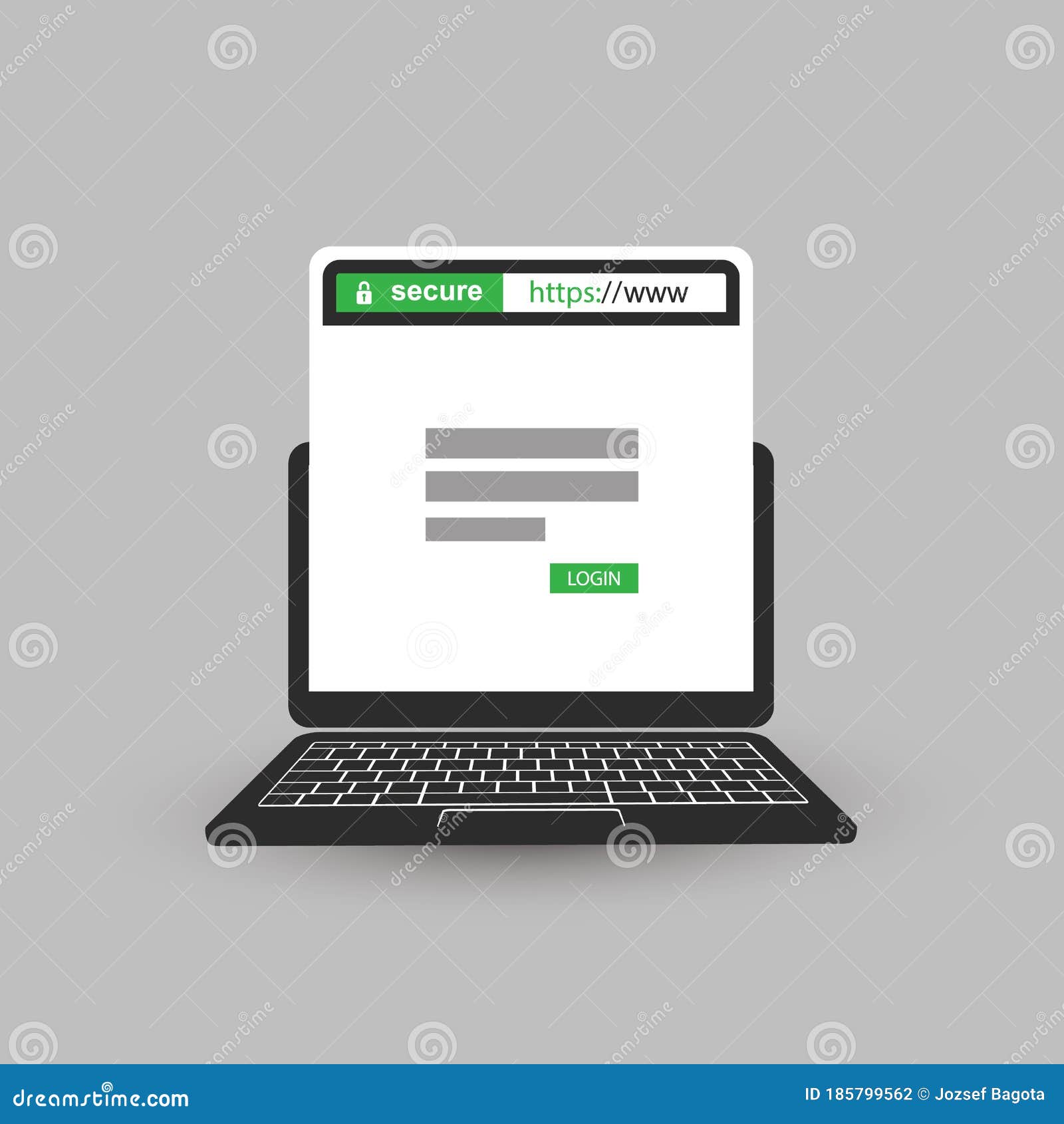 HTTPS Protocol - Secure Networks, Safe Browsing, Digital Communication on Mobile Computer Stock ...