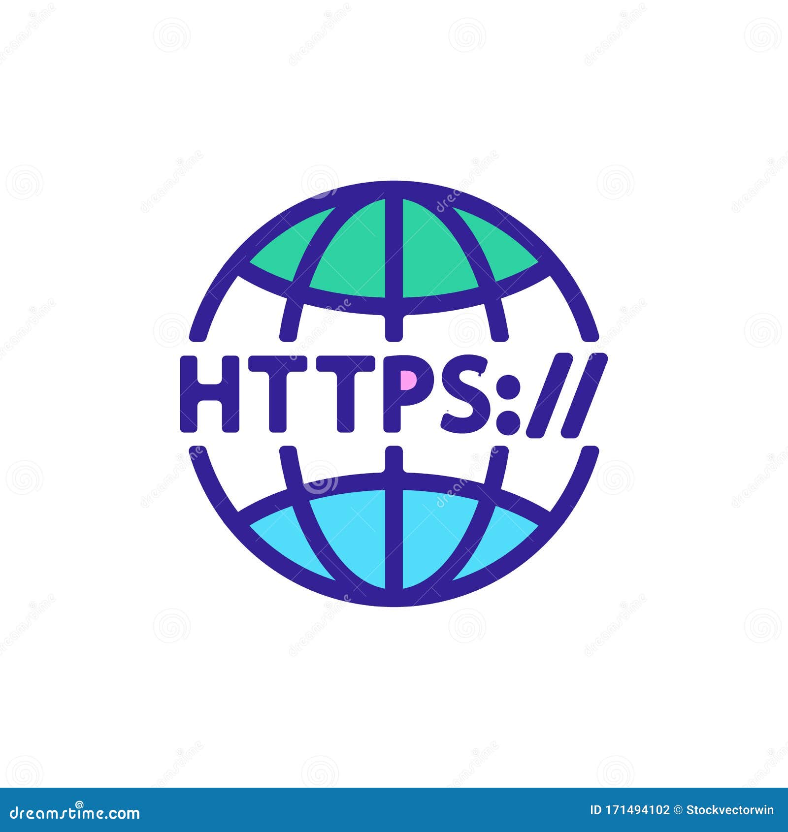 Https Protocol Vector Vector. Isolated Contour Symbol Illustration ...