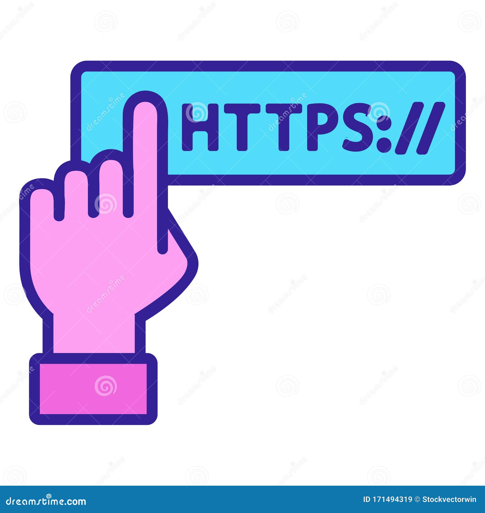 Https Protocol Vector Vector. Isolated Contour Symbol Illustration ...
