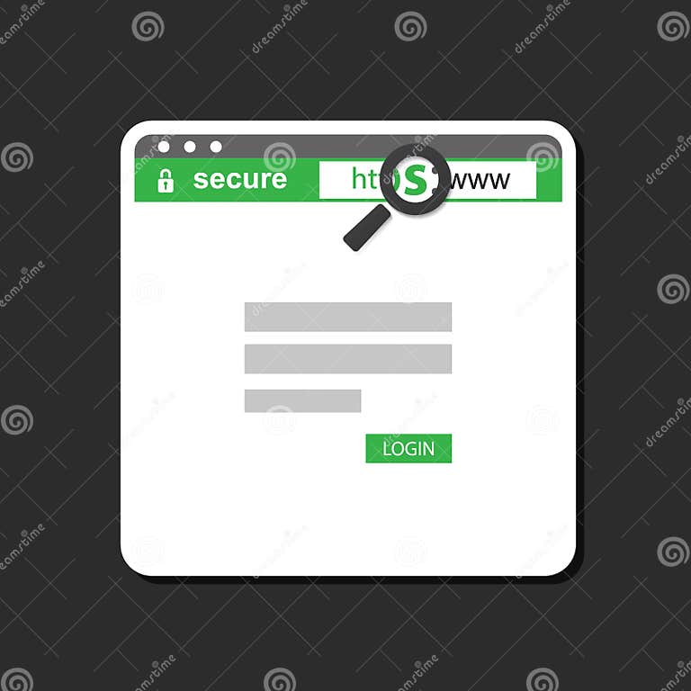HTTPS Protocol in a Web Browser Window - Safe and Secure Browsing Stock ...