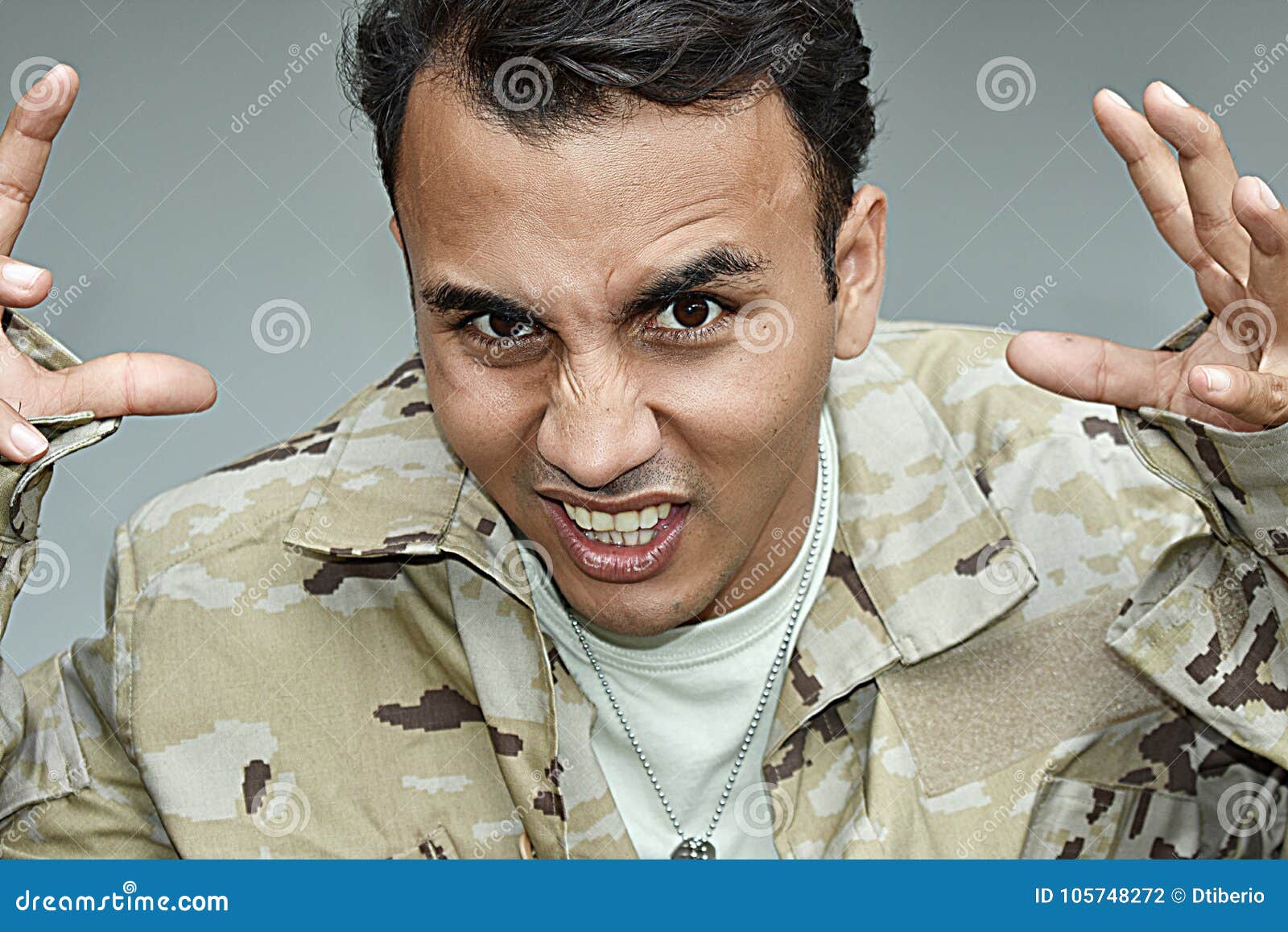 Scary Male Soldier stock photo. Image of - 105748272