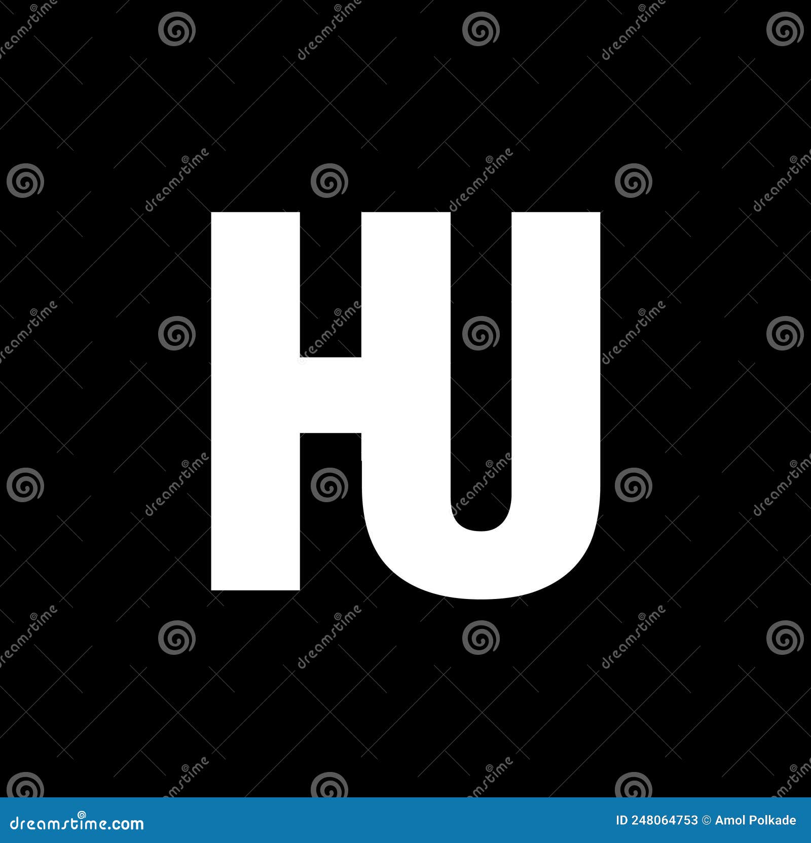 HU Company Name Initial Letters Monogram. HU Black and White Icon Stock ...