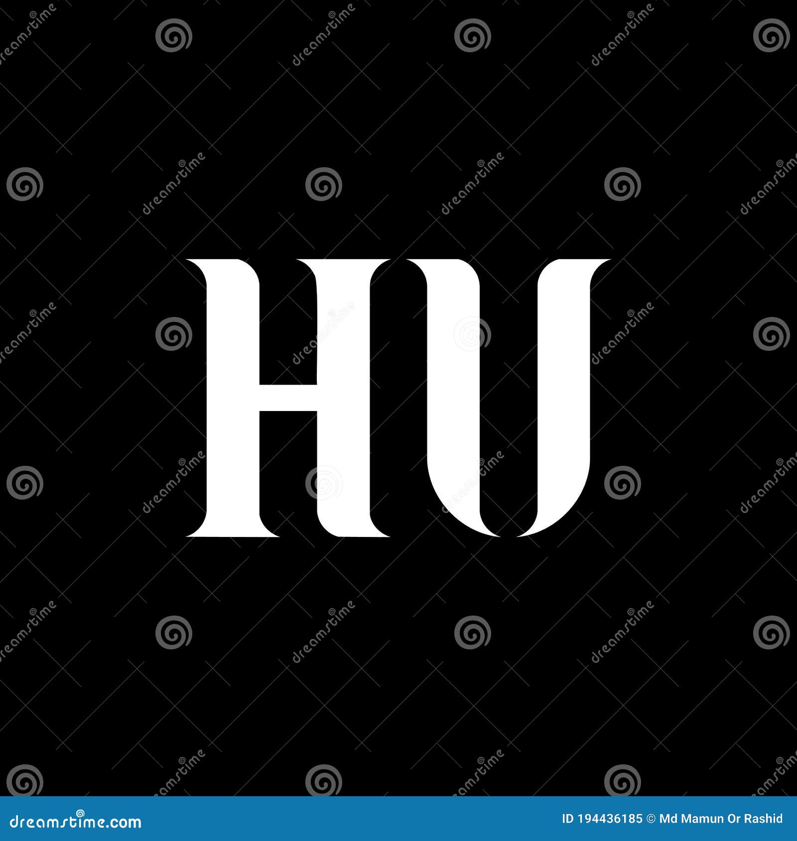 HU H U Letter Logo Design. Initial Letter HU Uppercase Monogram Logo ...