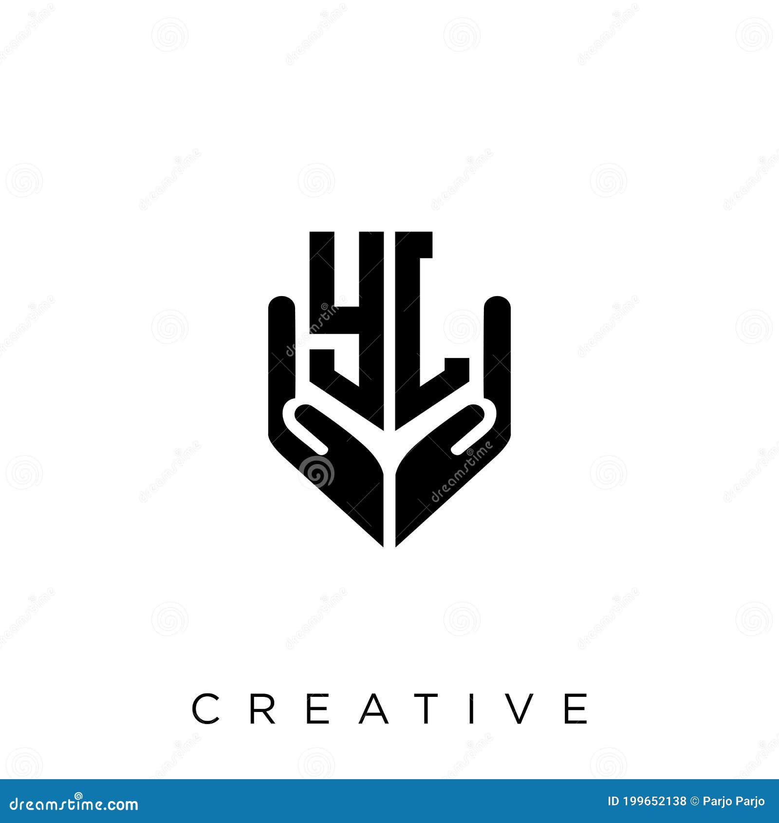 Yl Hand Shield Logo Design Vector Stock Illustration - Illustration of ...