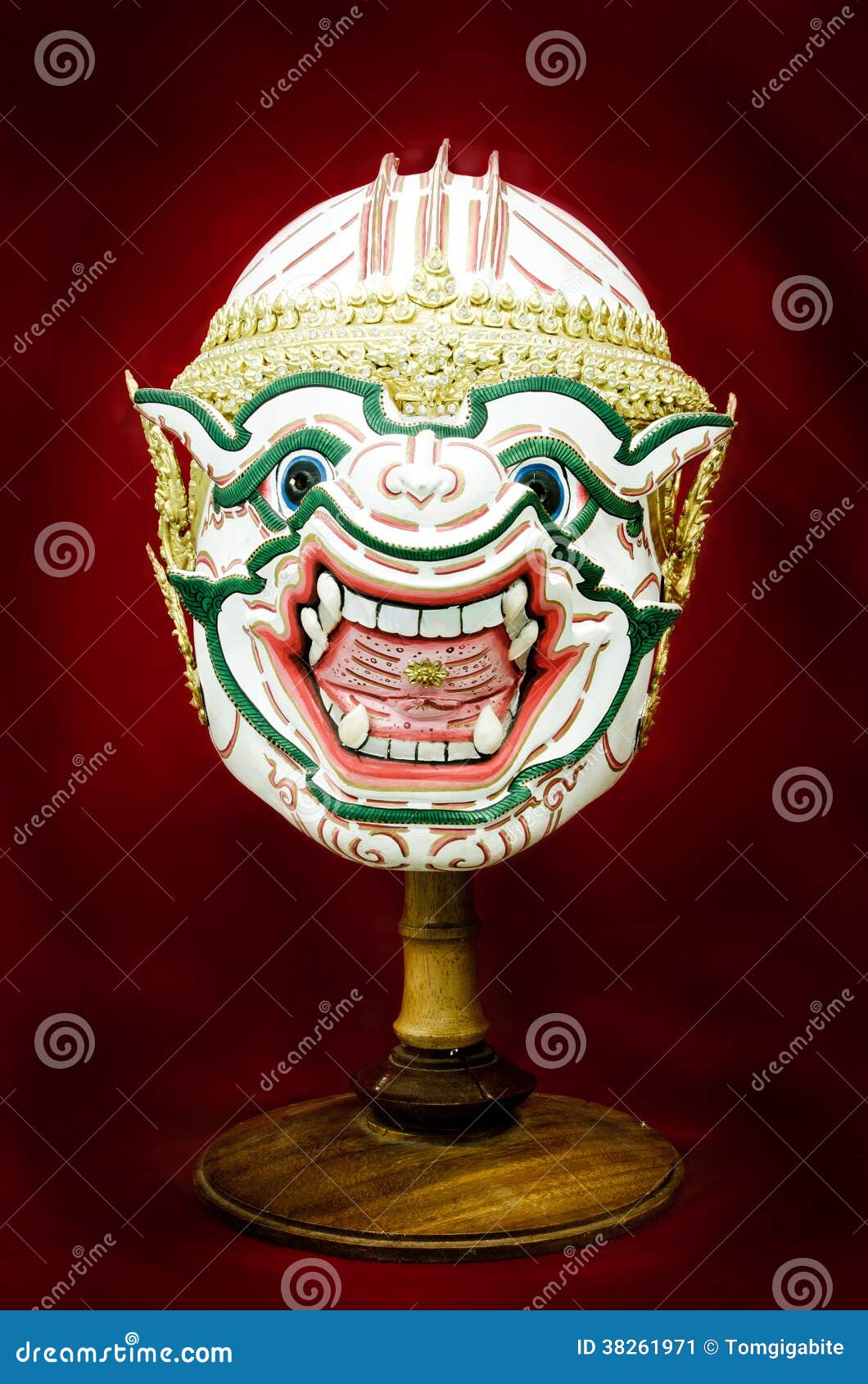 Hua Khon (Ancient Thai Show Mask) Stock Image - Image of face, khon ...