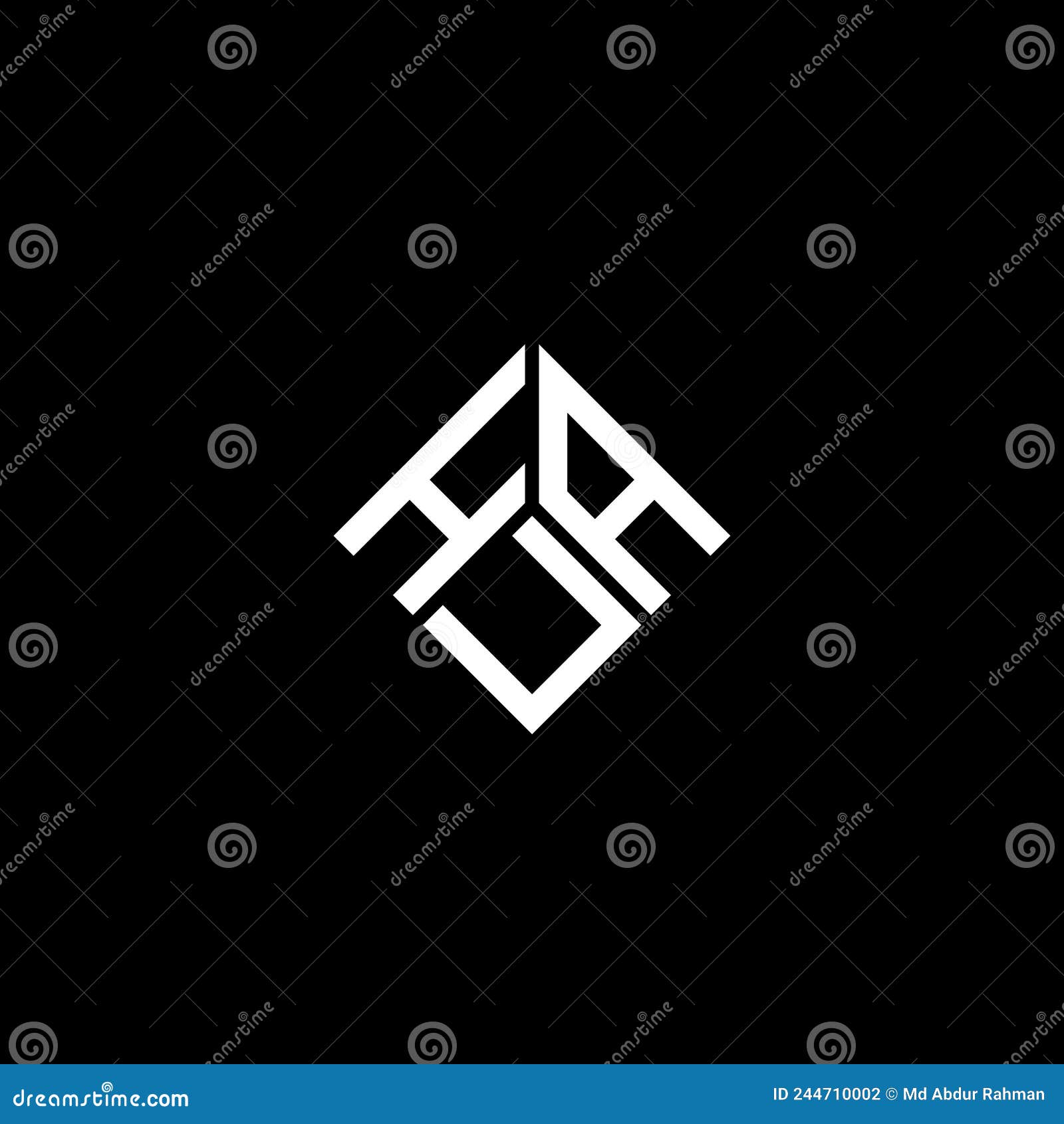 HUA Letter Logo Design on Black Background. HUA Creative Initials ...