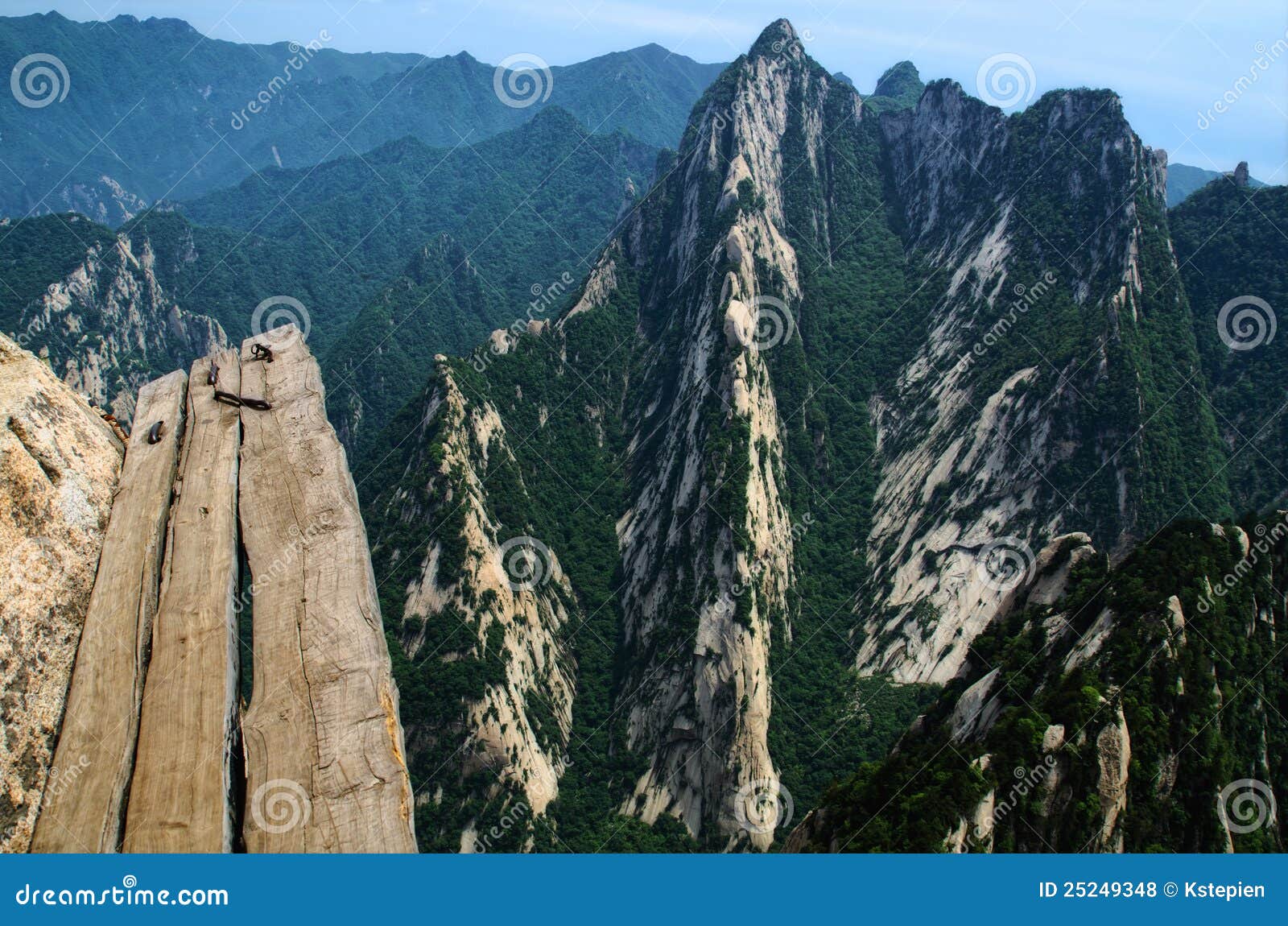 Hua Shan Cliff-side Path, China Stock Photo - Image of xian, adventure ...