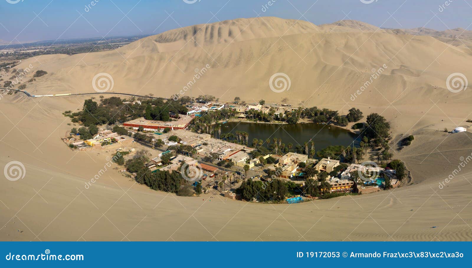 Huacachina oasis landscape stock image. Image of lake - 19172053