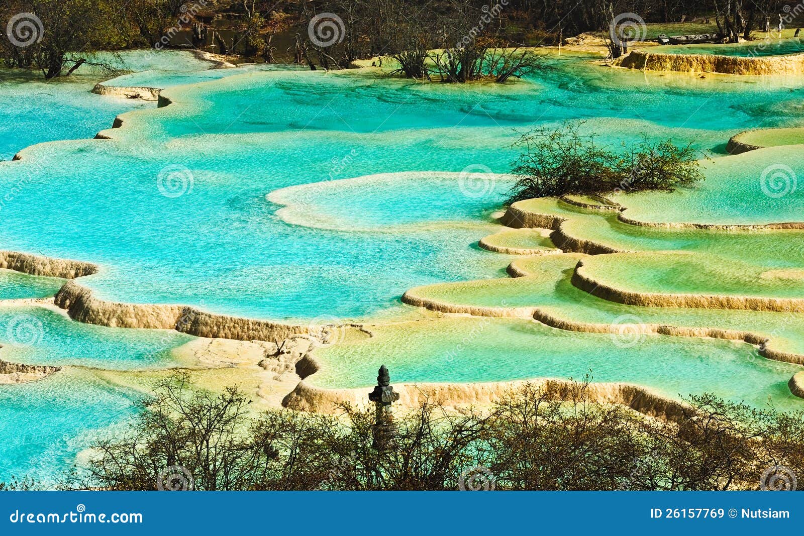 Huanglong Mineral Pool stock image. Image of geological - 26157769