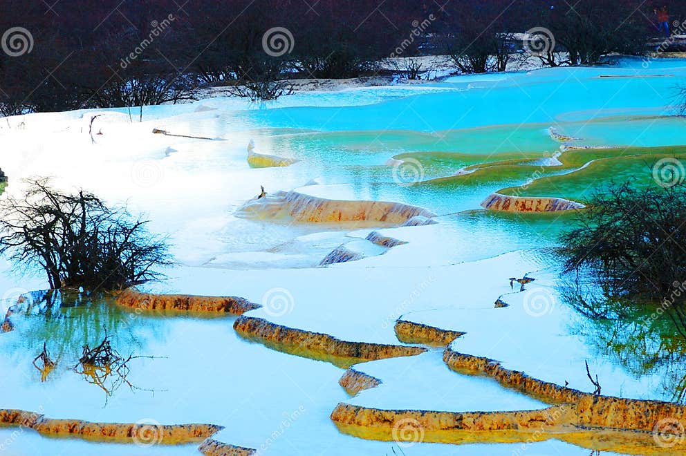 Huanglong scenic area stock photo. Image of limestone - 14122966