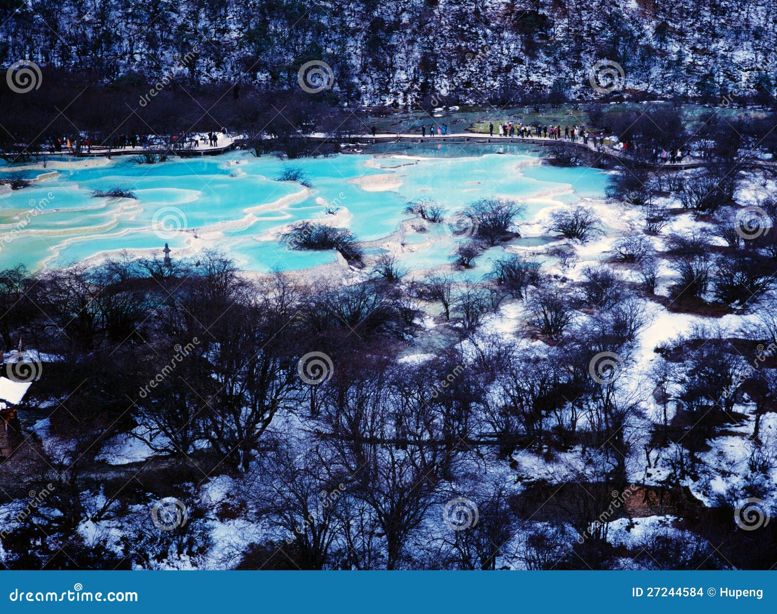 Huanglong Scenic Area in Winter Stock Photo - Image of blue, mountain ...