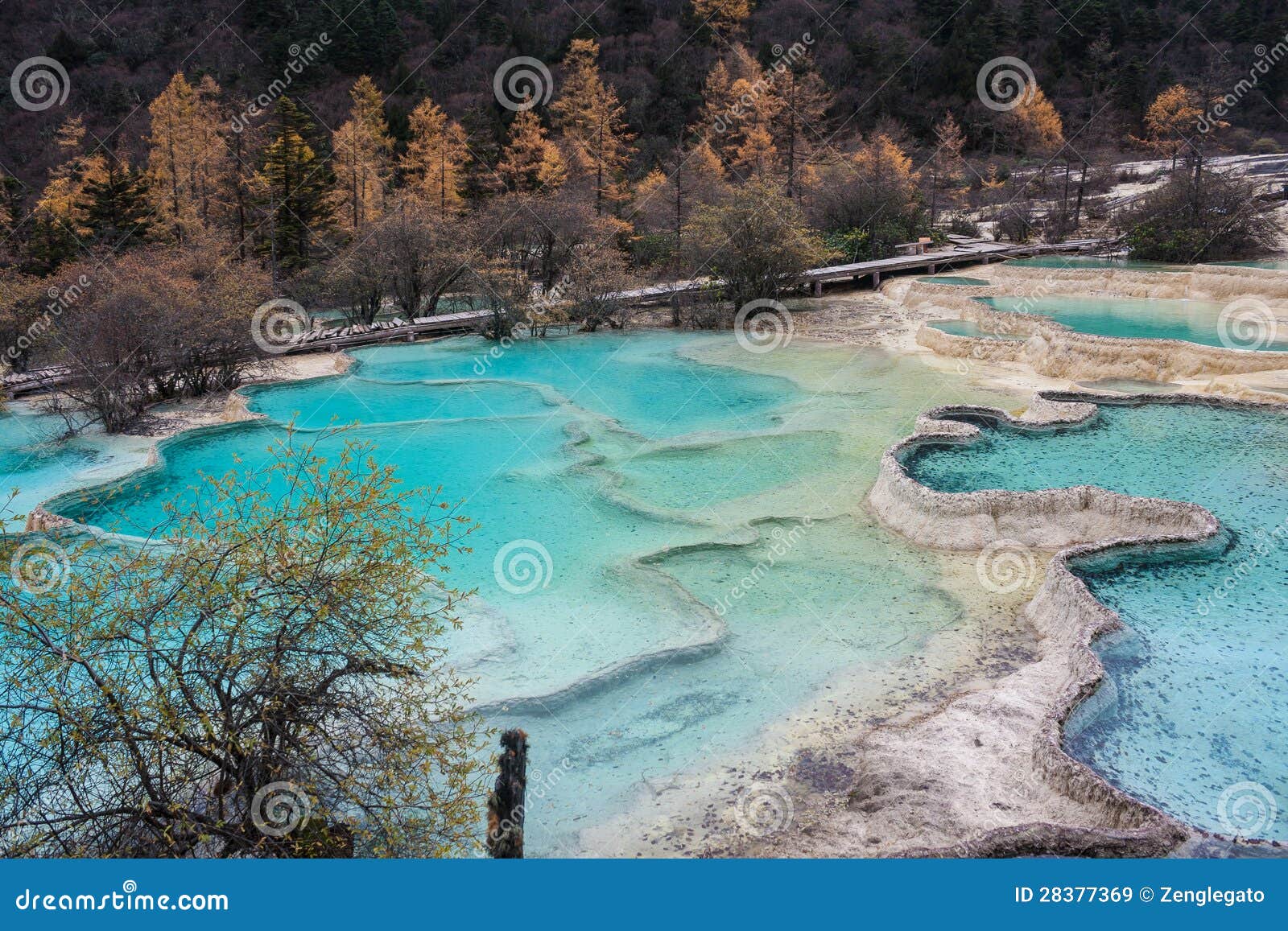 Huanglong Scenic and Historic Stock Image - Image of calcium, heritage ...