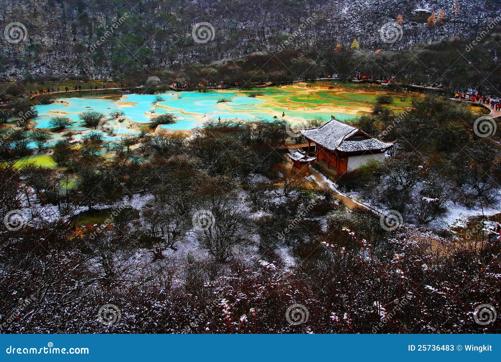 Huanglong in winter stock image. Image of bush, heritage - 25736483