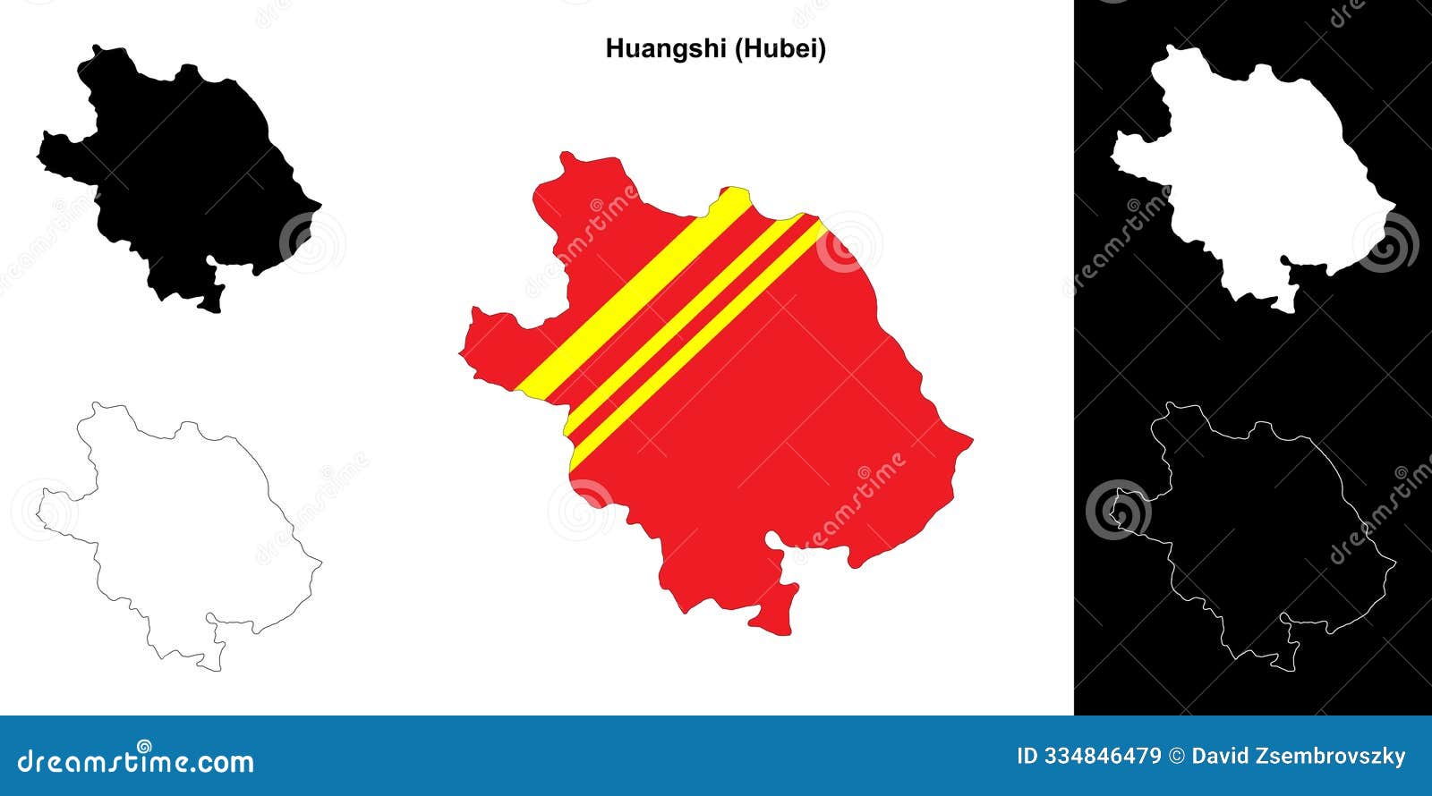 Huangshi outline map stock illustration. Illustration of area - 334846479