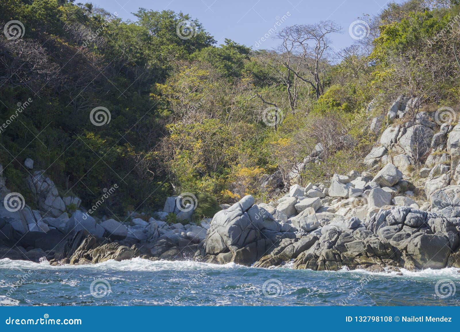 Huatulco Bay Stone Formation in the Shape of a Turtle Stock Photo ...