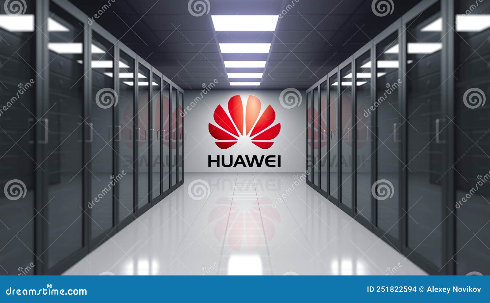 HUAWEI Logo On Moving Boxes On Roller Conveyor. Editorial 3D Rendering ...