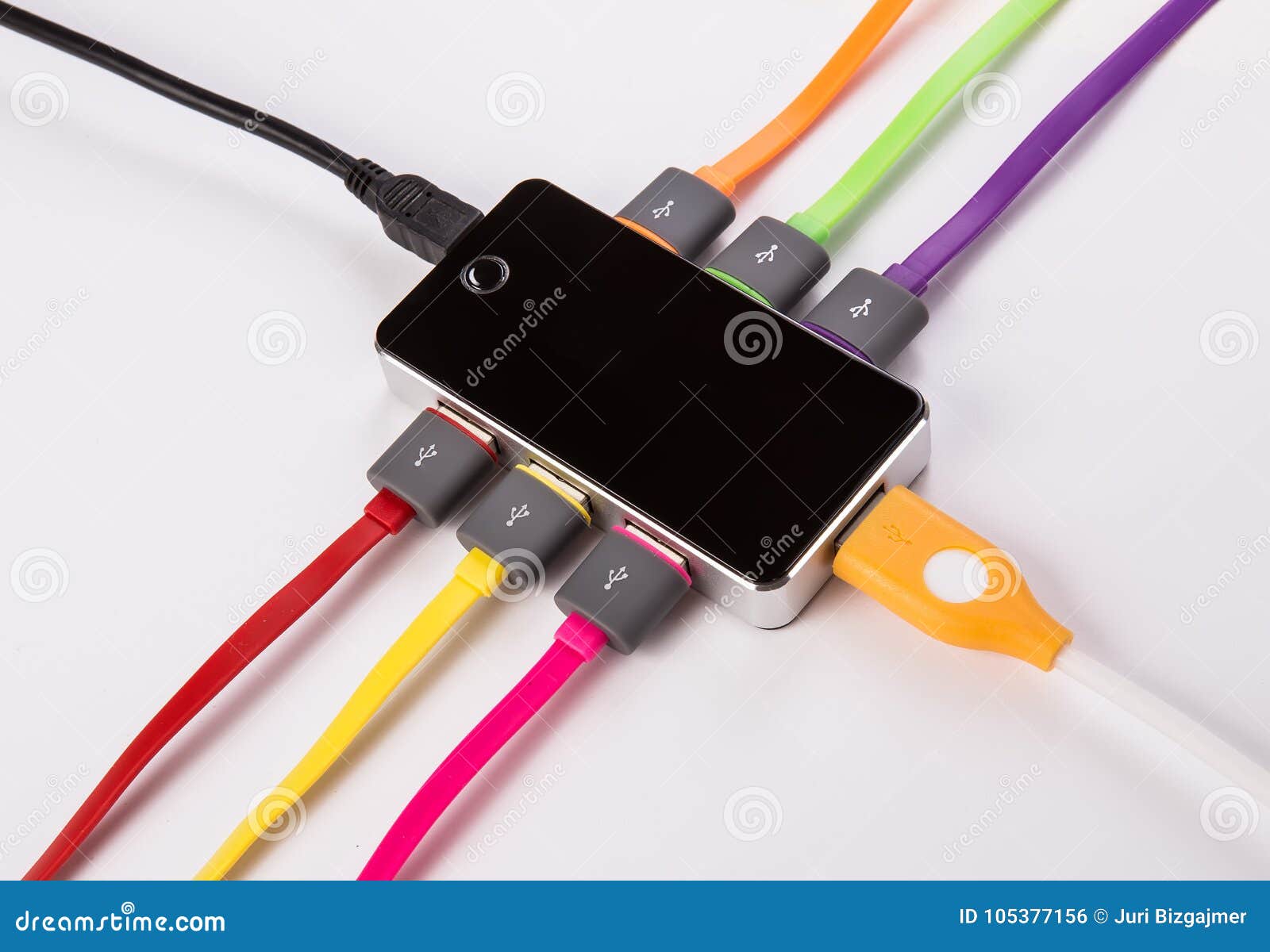 Hub with Connected Color Wires Stock Photo - Image of cable, ethernet ...